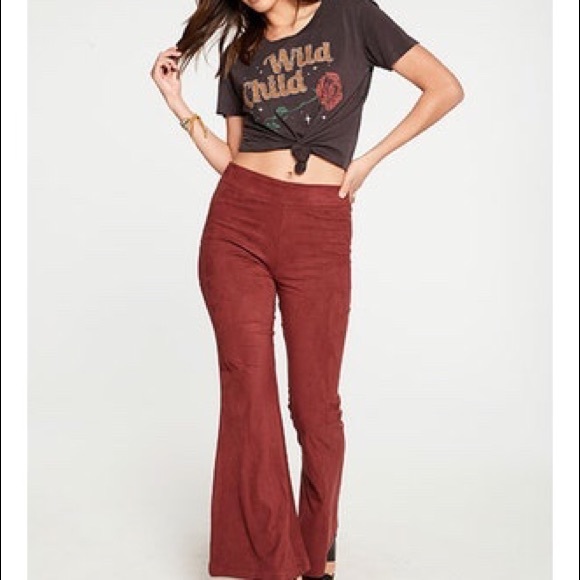 Chaser | Pants & Jumpsuits | Chaser Faux Suede Flare Pant Nwt | Poshmark